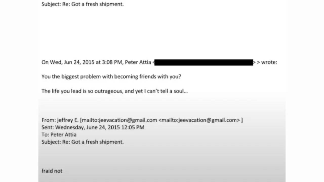 The DOJ has released all email exchanges between Peter Attia, a CBS ...