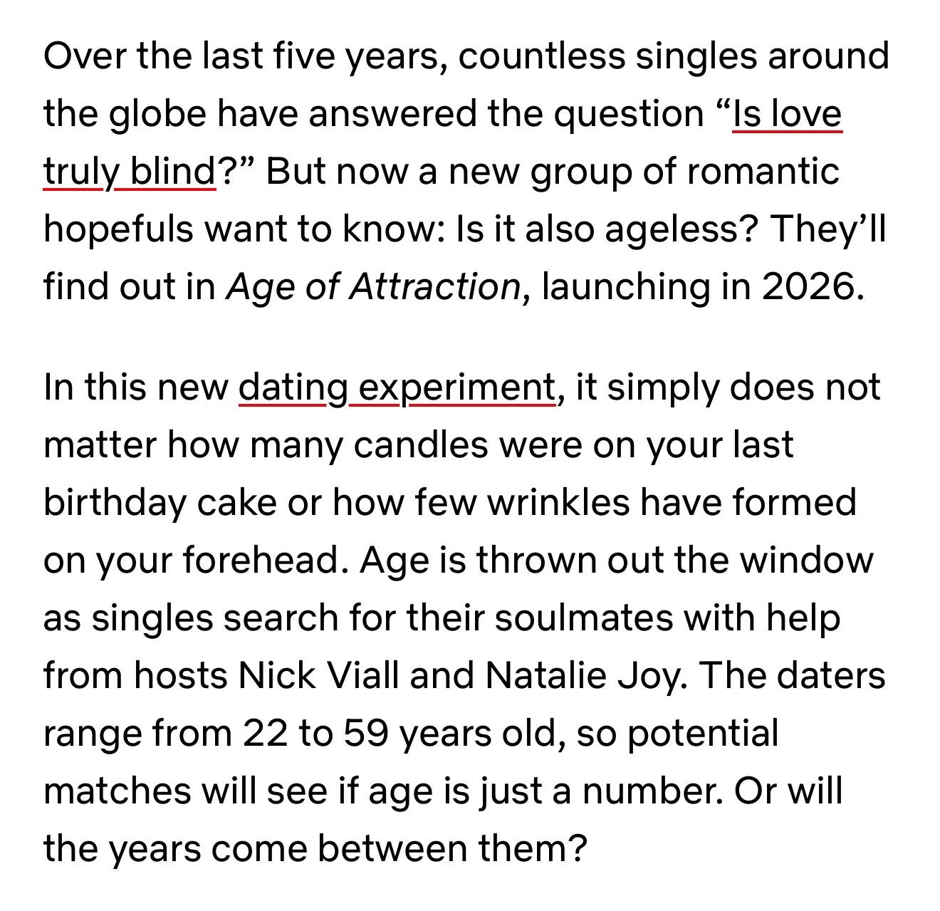 The official cast list for Netflix’s dating show Age of Attraction has ...